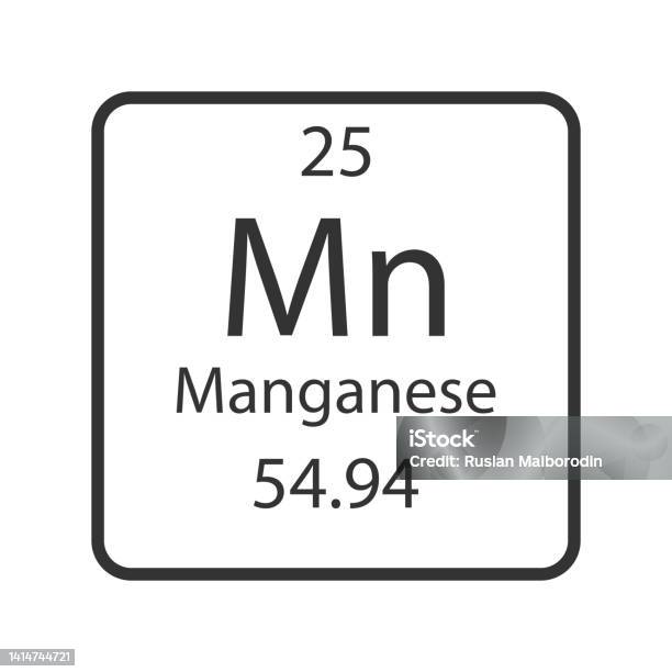 Manganese Symbol Chemical Element Of The Periodic Table Vector