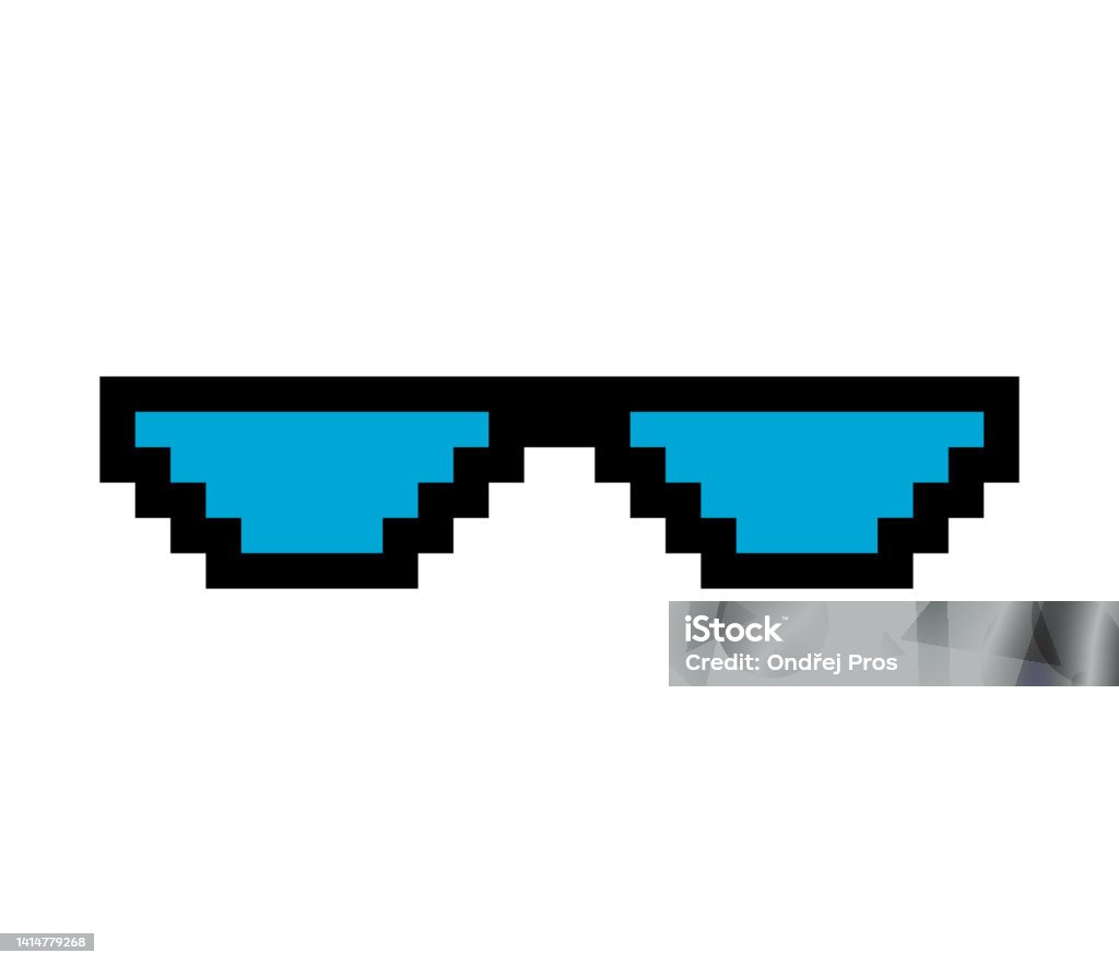 Lustige Retropixelsonnenglasikone Lifestylememesonnenbrille Schläger