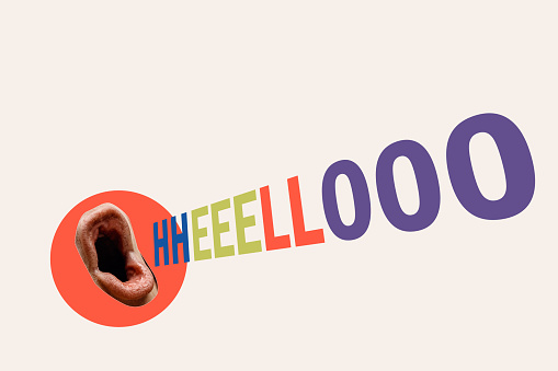 Female Mouths Say Hello Shouting Symbolizing Communication And Quotation Negotiations Giving