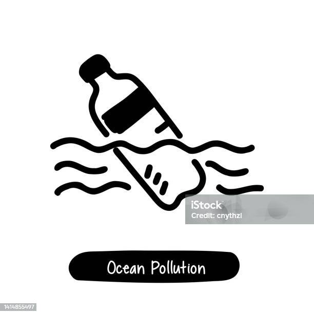 Icône De Pollution Des Océans Symbole Dillustration Vectorielle De