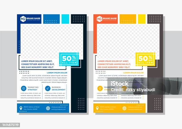 Template Desain Flyer Abstrak Multi Tujuan Dalam Tata Letak Vertikal