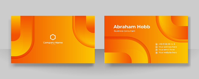 Template Desain Kartu Nama Oranye Modern Yang Kreatif Dan Bersih Latar