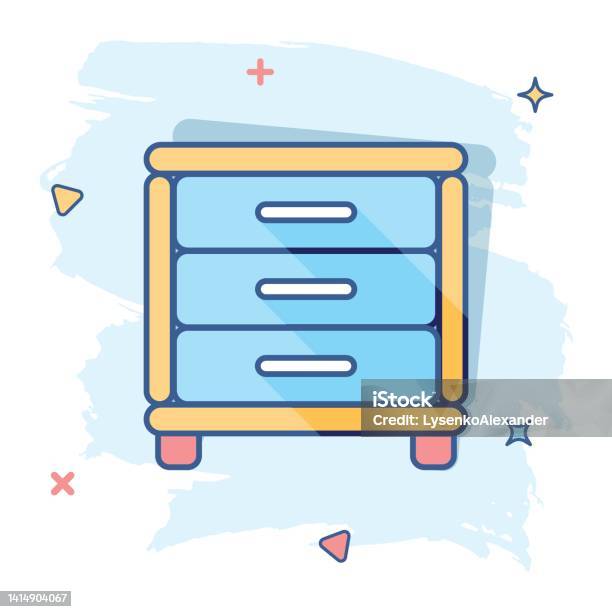 Icône De Placard De Dessin Animé Vectoriel Dans Le Style De La Bande