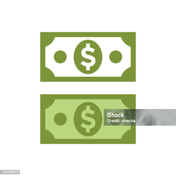 Icône Dollar Usa Symbole Dargent Et De Valeur Billet De Banque En