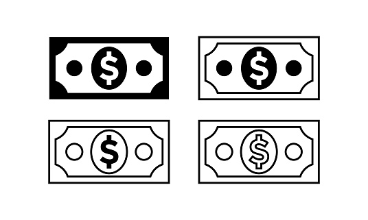 Icône Dollar Usa Symbole Dargent Et De Valeur Billet De Banque En