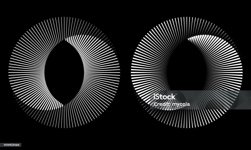 Lignes Blanches En Cercle Arrièreplan Abstrait Symbole Yin Et Yang
