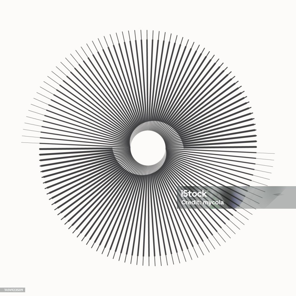 Lignes Noires Dans Le Cercle Arrièreplan Abstrait Symbole Yin Et Yang