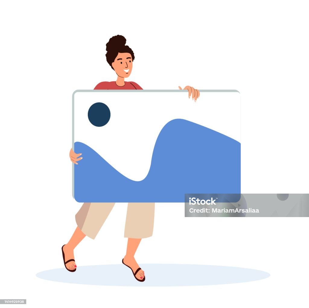 Web Designer Woman Memegang Aplikasi Kreatif Layar Ui Ux Desain