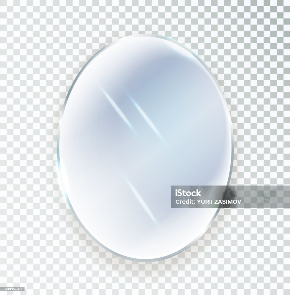 Mirror Oval Insulated Realistic Oval Mirror Frame White Mirrors Template Reflective Glass