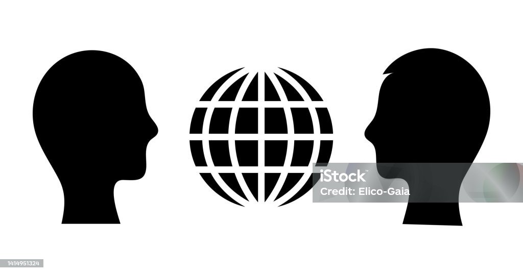 Menschen Und Internetikonen Dialog Kommunikation Silhouetten Stock ... Menschen Und Internetikonen Dialog Kommunikation Silhouetten Stock ...