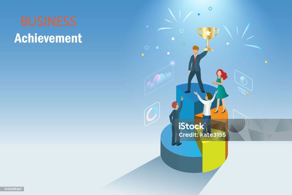 Pencapaian Bisnis Kesuksesan Karir Dan Konsep Pemenang Pengusaha