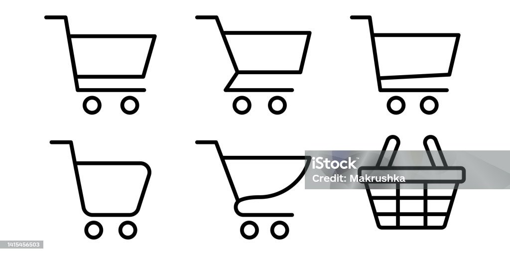 Ikon Keranjang Belanja Simbol Troli Set Ikon Keranjang Buat Kerangka ... Ikon Keranjang Belanja Simbol Troli Set Ikon Keranjang Buat Kerangka ...