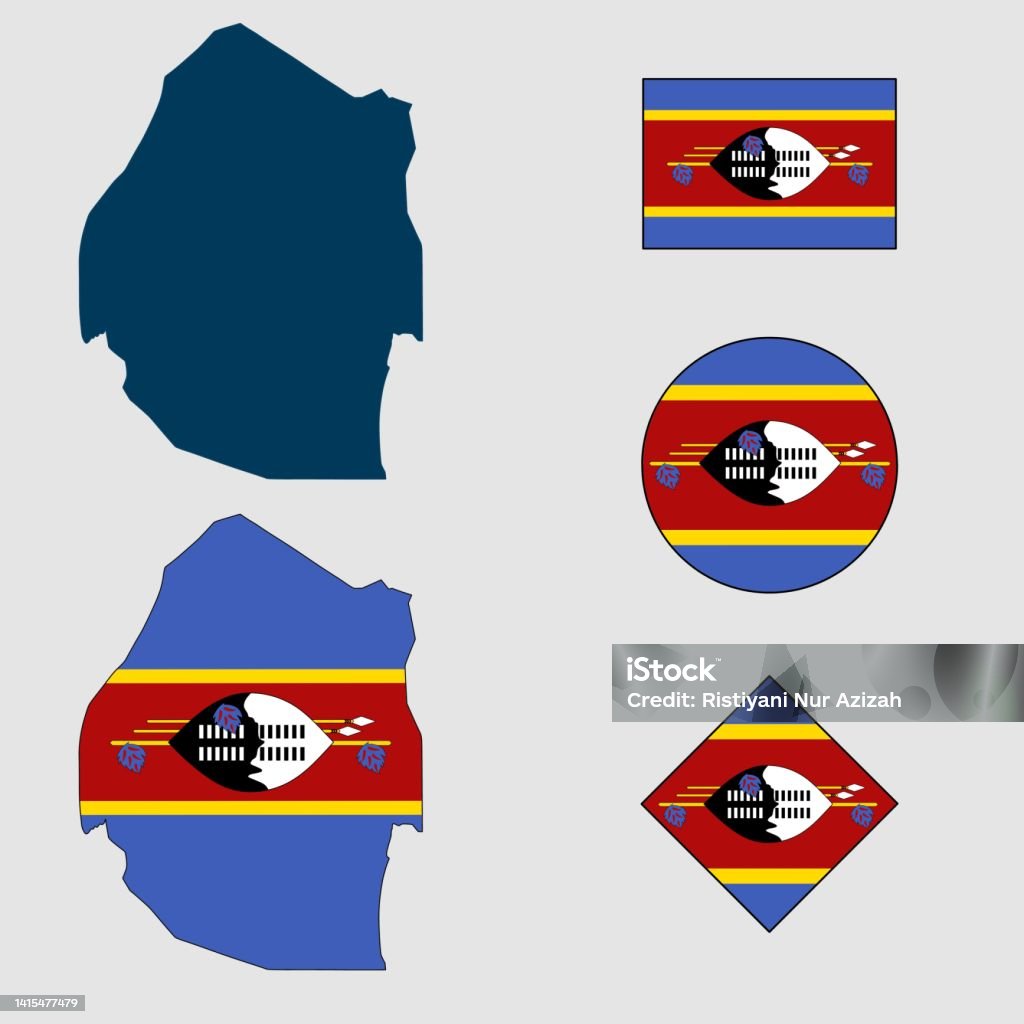 Vecteur Du Swaziland Ou De Leswatini Carte De La Carte Du Pays