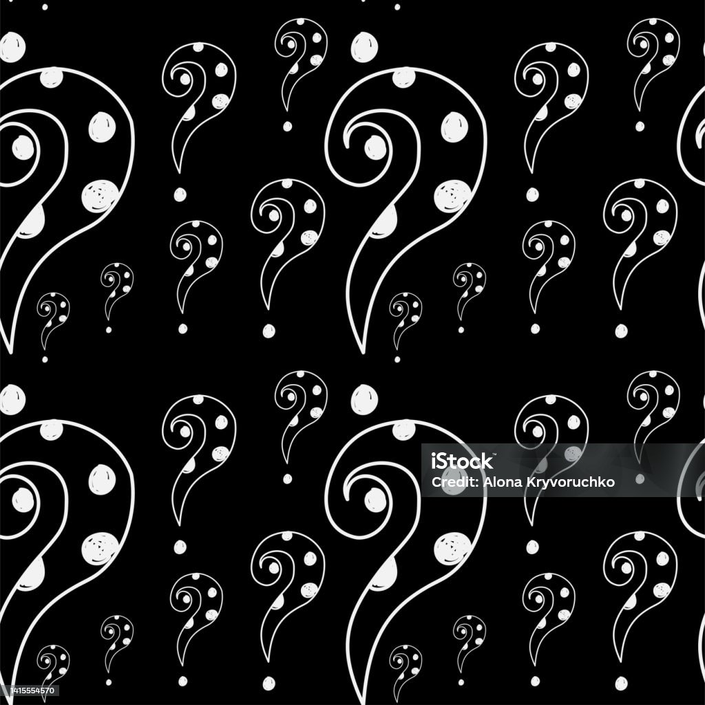 Illustration Vectorielle Noir Et Blanc Point Dinterrogation Modèle
