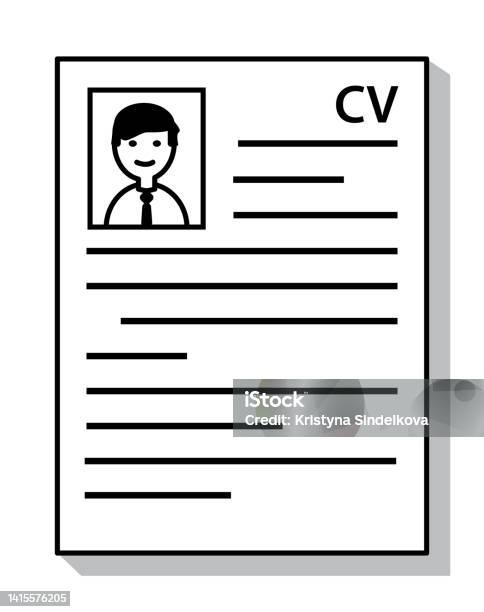 Cv De Recrutement Cv Curriculum Vitae Document Avec Icône Dombre