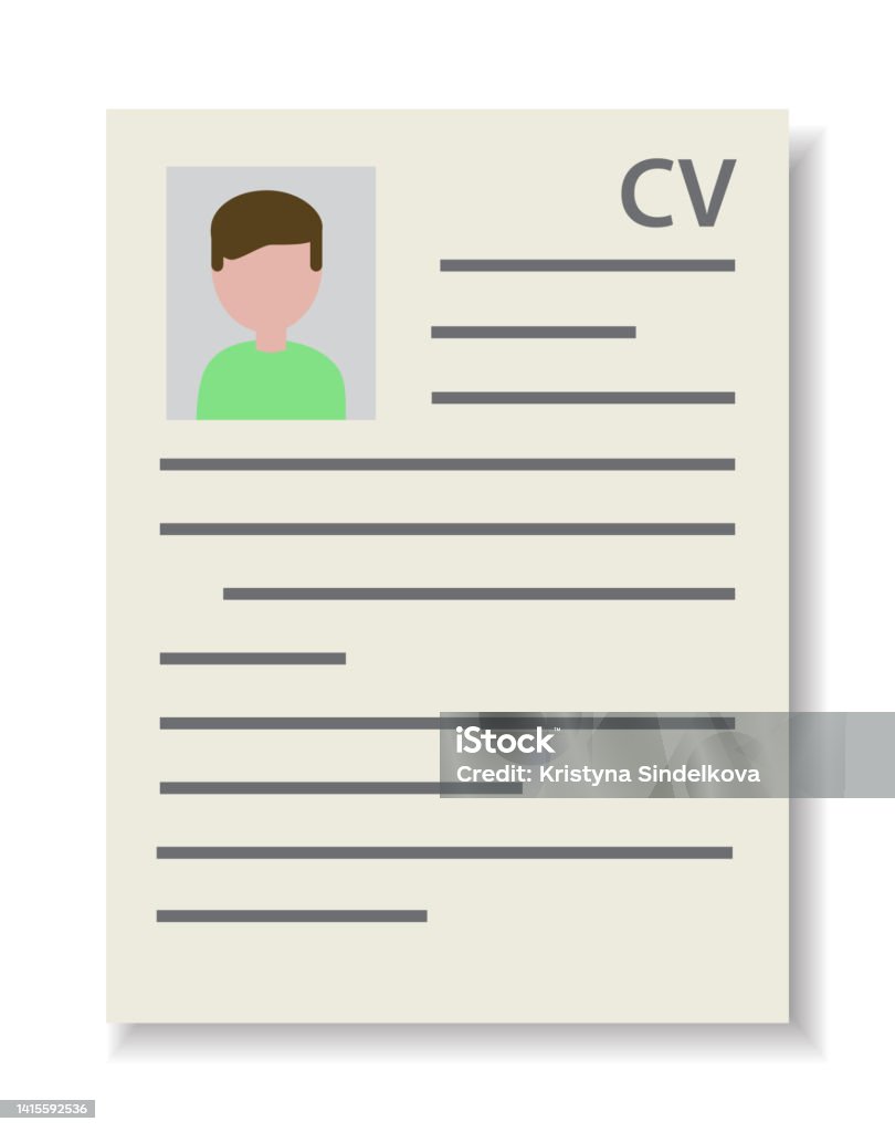 Cv De Recrutement Cv Curriculum Vitae Document Avec Icône Dombre