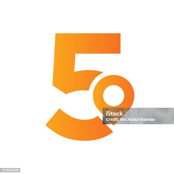 Lettre 5 Logo De Lemplacement Logo Signe Concept Dicône Demplacement