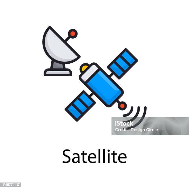 Contour Rempli De Vecteur Satellite Illustration De Conception Dicône