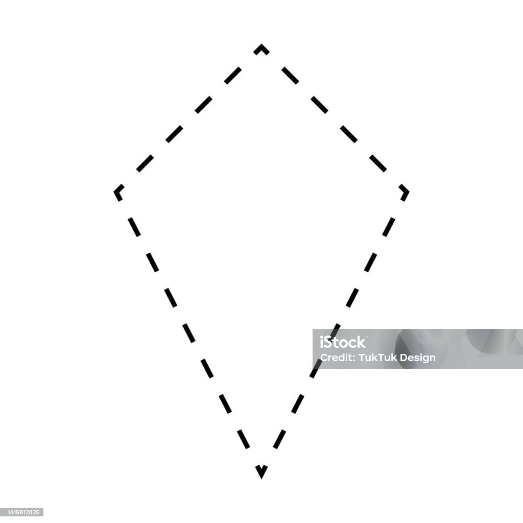 Icône Vectorielle De Forme En Pointillés Du Symbole De Cerfvolant Pour