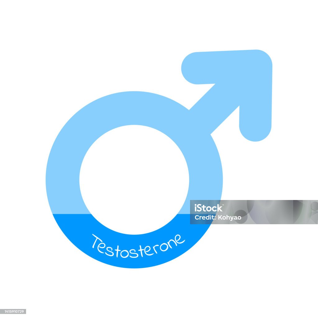 Andropause In Male Blue Flat Icon Stock Illustration Download Image