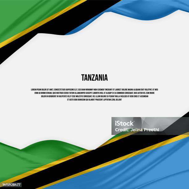 Tanzania Flag Design Waving Tanzanian Flag Made Of Satin Or Silk Fabric