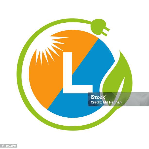 Lettre L Concept De Conception De Logo Dénergie Solaire Avec Modèle De