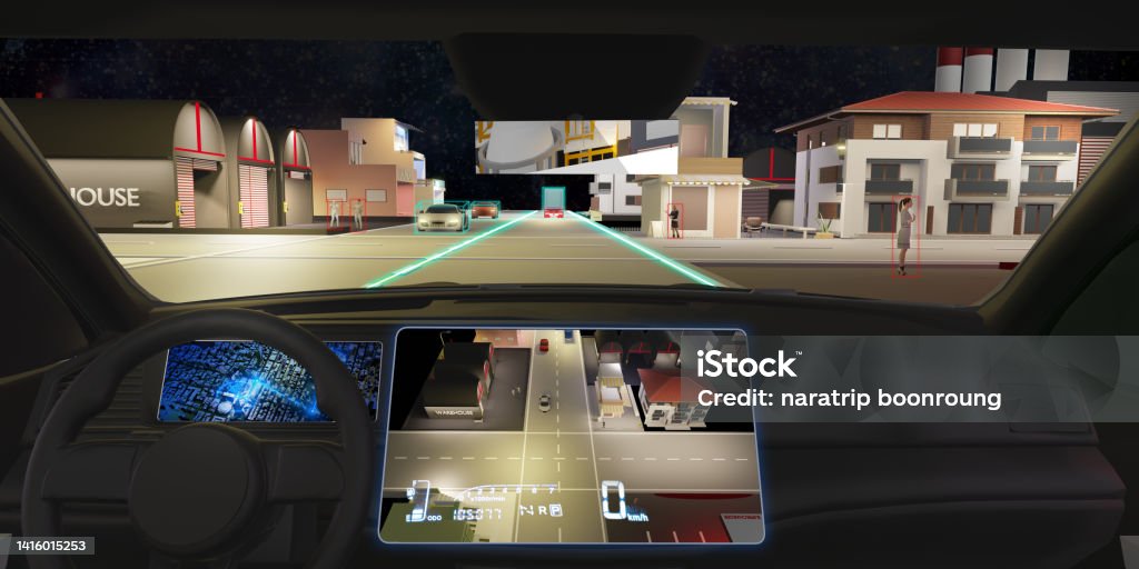 Auto Pilot Car Driverless Object Detection Sensor Digital Speedometer