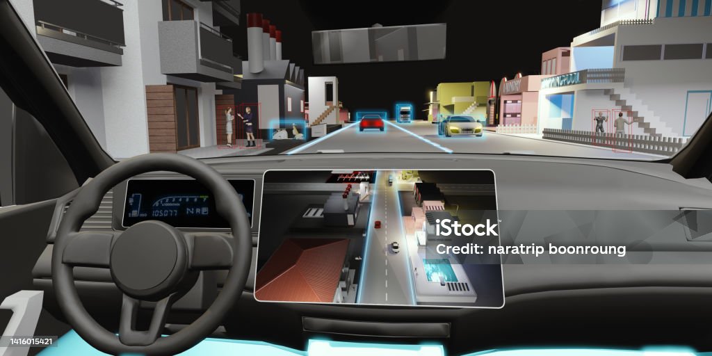 Auto Pilot Car Driverless Object Detection Sensor Digital Speedometer