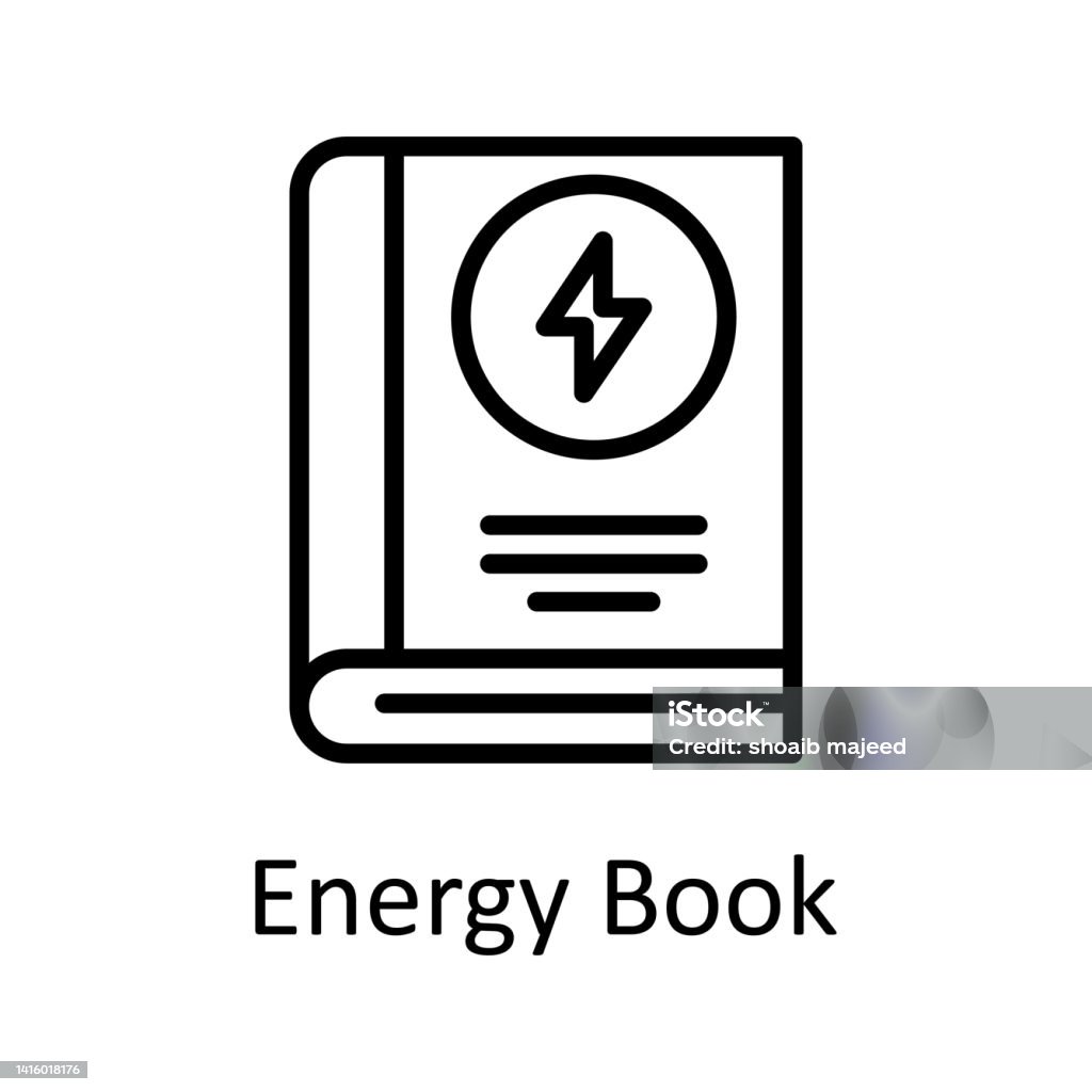 Ilustración De Energy Book Vector Esquema Icono Ilustración De Diseño Sobre Fondo Blanco Archivo