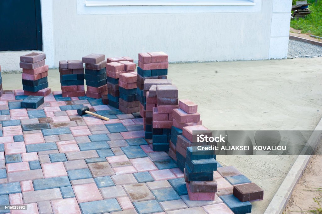 Paving Lempengan Dengan Berbagai Warna Dan Bentuk Tekstur Paving Paving