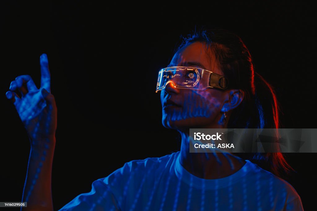 Metaverse Vr Virtual Reality Game Playing Woman Play Metaverse Virtual