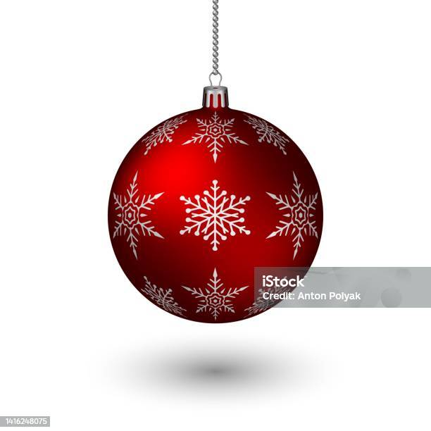Boule De Noël Isolée Sur Fond Blanc Jouet Darbre De Noël Vecteurs