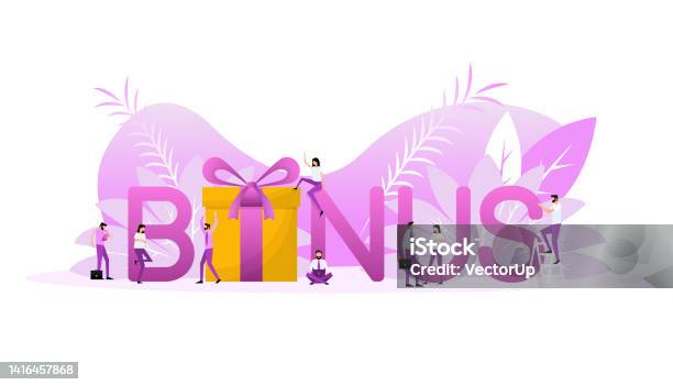 Bonus Konsep Dengan Orang Huruf Dan Ikon Spanduk Bisnis Desain Vektor ... Bonus Konsep Dengan Orang Huruf Dan Ikon Spanduk Bisnis Desain Vektor ...