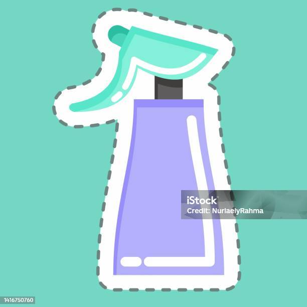 Garis Stiker Memotong Semprot Cocok Untuk Simbol Barbershop Desain