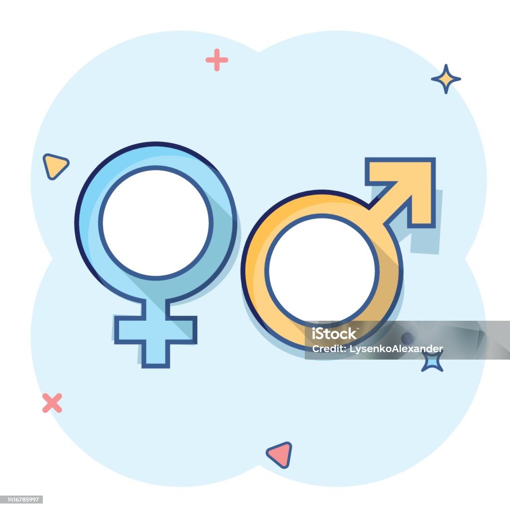 Vetores De Vetor Cartoon Ícone De Gênero Em Estilo Cômico Homens E