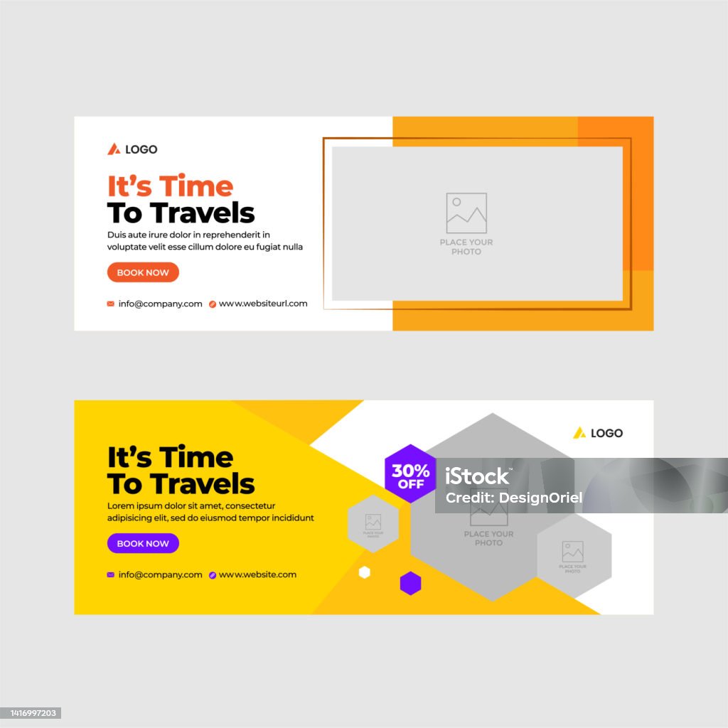 Template Sampul Timeline Media Sosial Perjalanan Dengan Desain Spanduk
