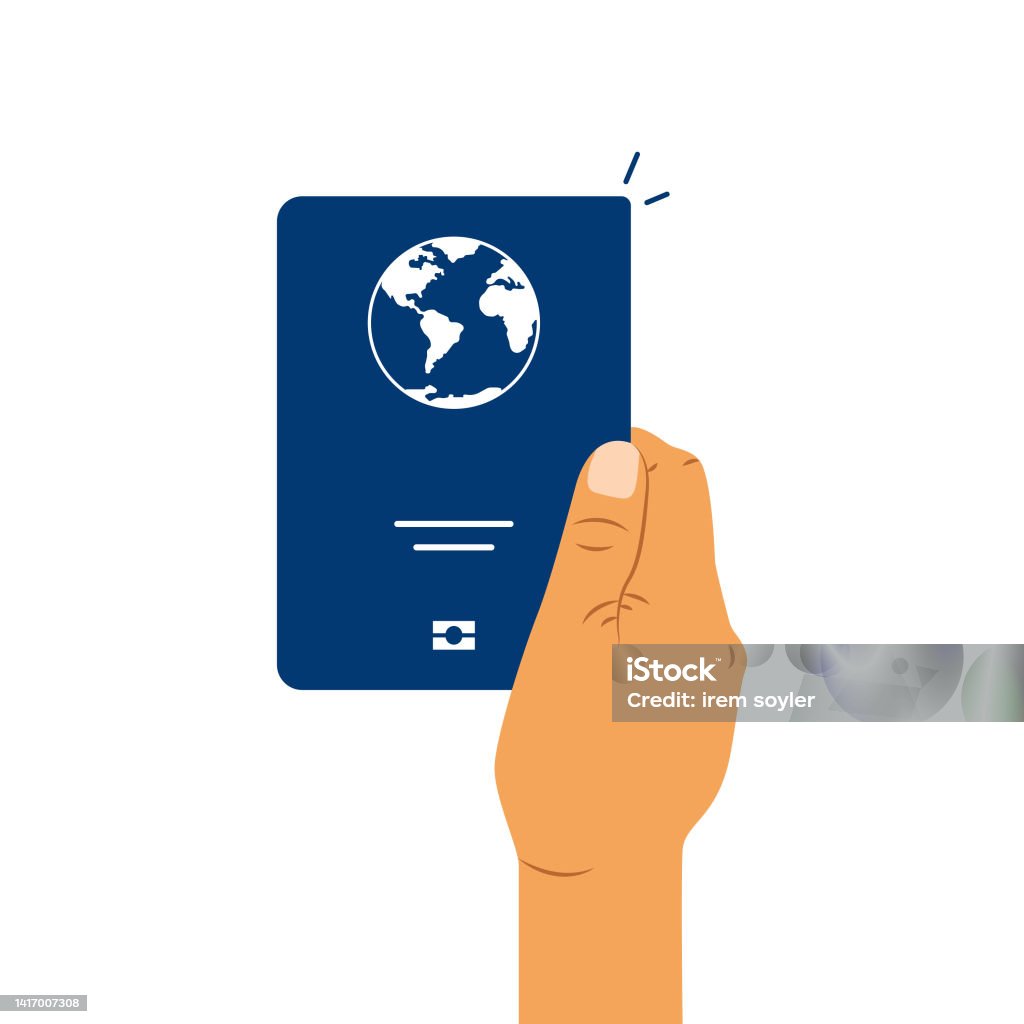 Hand Holding Passport Icon Vector Design Stock Illustration Download
