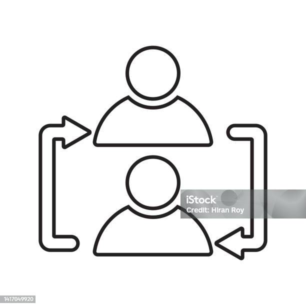 Duties Transfer Outline Icon Line Art Vector Stock Illustration