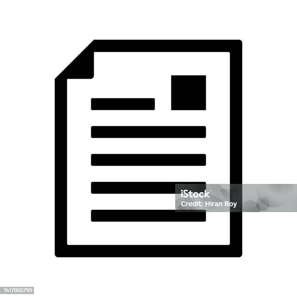 Document Text Format Icon Black Vector Graphics Stock Illustration