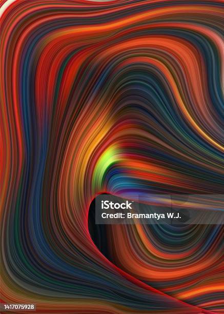 Glowing Shiny Wavy Lines Effect Dark Material Walllpaper Stock Illustration Download Image Now