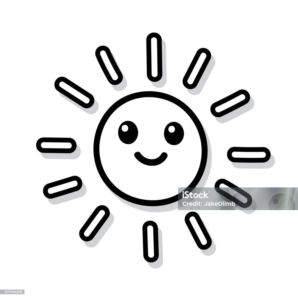 Sun Emoji Doodle 5 Stock Illustration Download Image Now Anthropomorphic Face