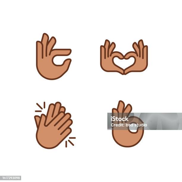 Le Langage Corporel Signale Le Pixel Parfait Rvb Icônes De Couleur Set