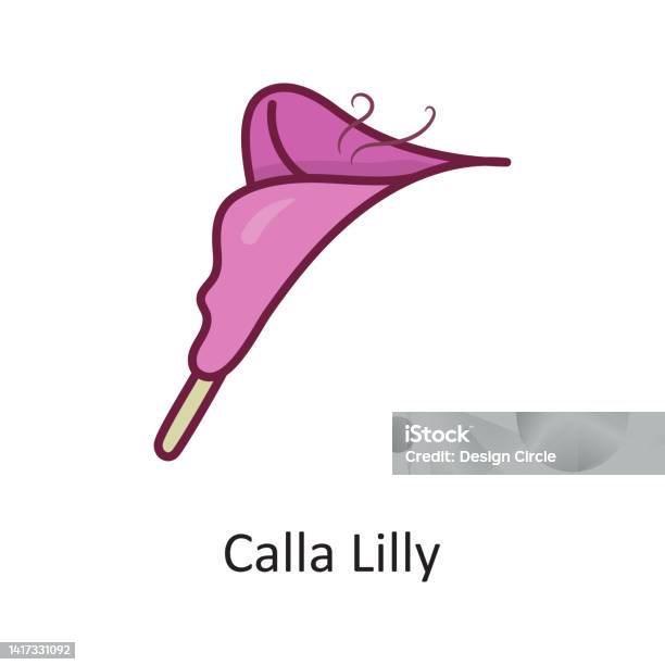 Calla Lilly Vecteur Contour Rempli Illustration De Conception Dicône