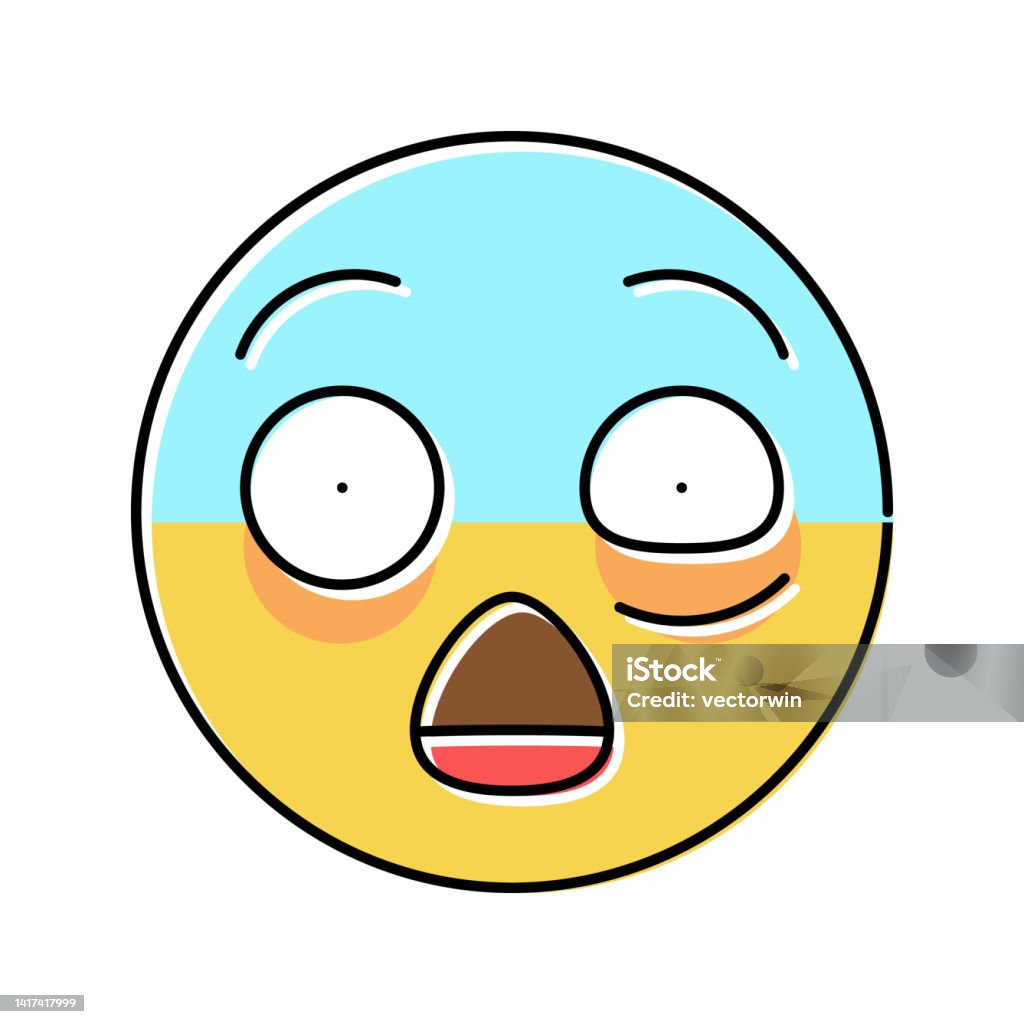 Ilustración De Omg Emoji Icono De Color Ilustración Vectorial Y Más Vectores Libres De Derechos