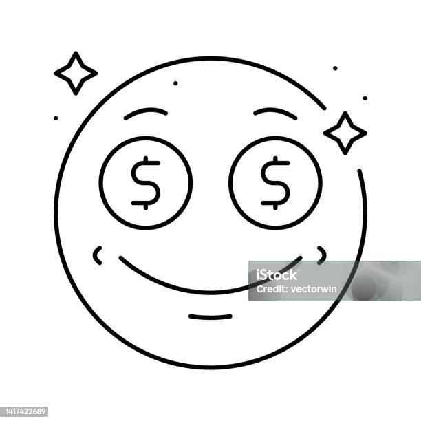 Succès Liberté Financière Ligne Dargent Icône Illustration Vectorielle