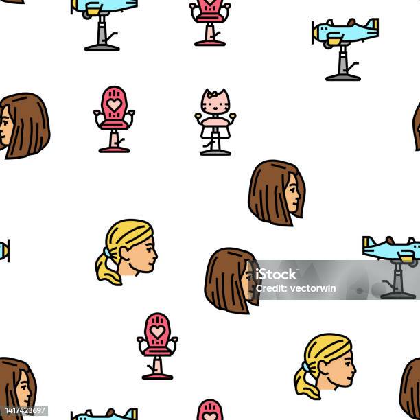 Children Haircut Salon Service Vector Seamless Pattern Stock ... Children Haircut Salon Service Vector Seamless Pattern Stock ...
