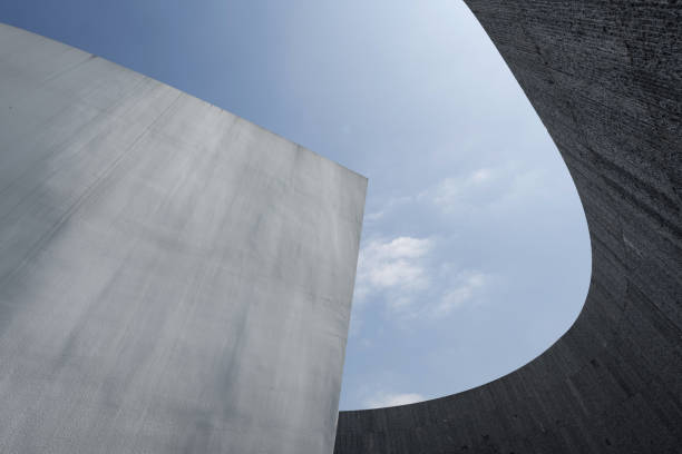 Free picture: Round silo building concrete texture in shadow