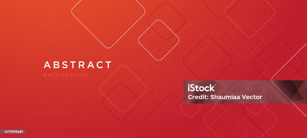 Abstract Red Gradient Geometric Square Shape Background Modern