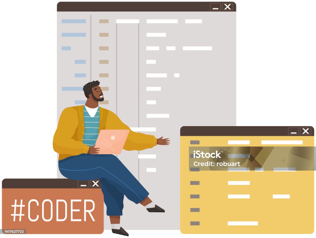 Young Man Programmer Coding And Correct Errors In Project Guy Sitting