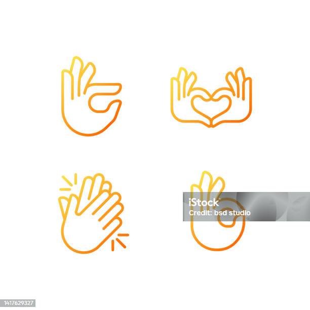 Le Langage Corporel Signale Pixel Perfect Gradient Linear Vector Icons